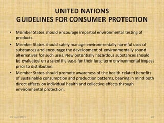 United Nations Guidelines for Consumer Protection | PPTX | Consumer ...