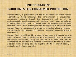 United Nations Guidelines for Consumer Protection | PPTX | Consumer ...