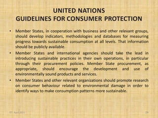 United Nations Guidelines for Consumer Protection | PPTX | Consumer ...