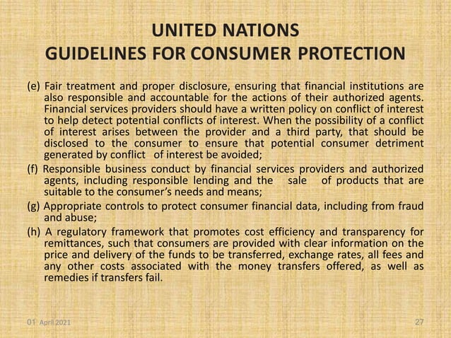 United Nations Guidelines for Consumer Protection | PPTX | Consumer ...