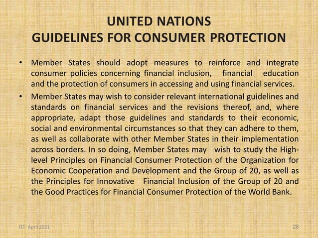 United Nations Guidelines for Consumer Protection | PPTX | Consumer ...