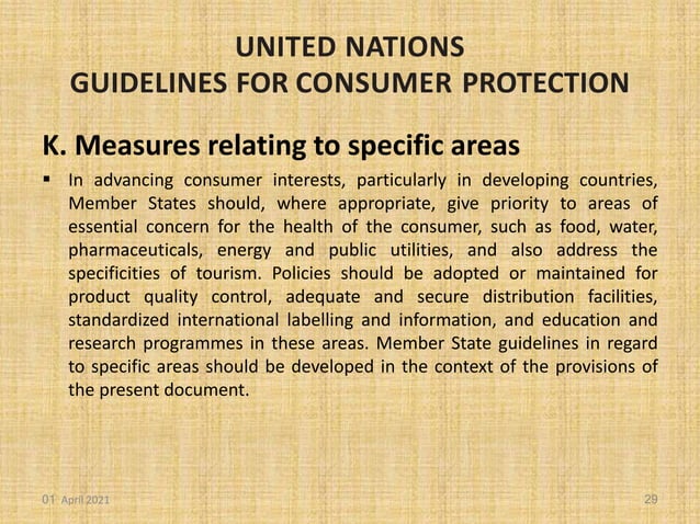 United Nations Guidelines for Consumer Protection | PPTX | Consumer ...