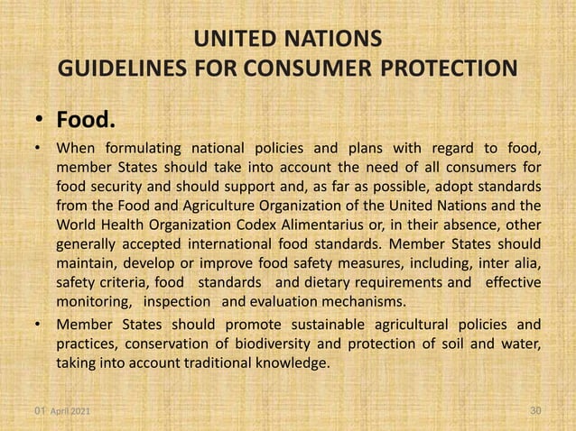 United Nations Guidelines for Consumer Protection | PPTX | Consumer ...