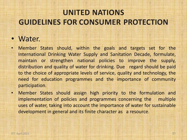 United Nations Guidelines for Consumer Protection | PPTX | Consumer ...