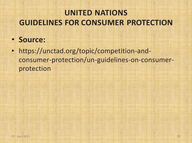 United Nations Guidelines for Consumer Protection | PPTX | Consumer ...