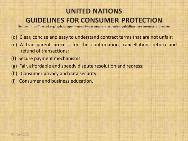 United Nations Guidelines for Consumer Protection | PPTX | Consumer ...