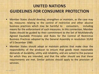 United Nations Guidelines for Consumer Protection | PPTX