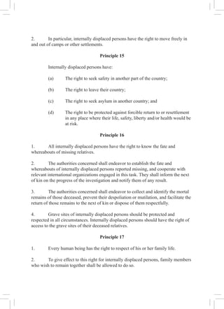 UN Guiding Principles on IDPs (1998 English) | PDF