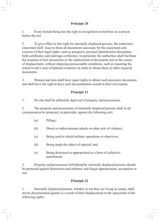 UN Guiding Principles on IDPs (1998 English) | PDF