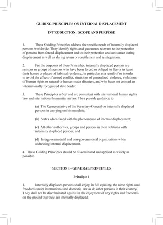 UN Guiding Principles on IDPs (1998 English) | PDF | Adoption and ...
