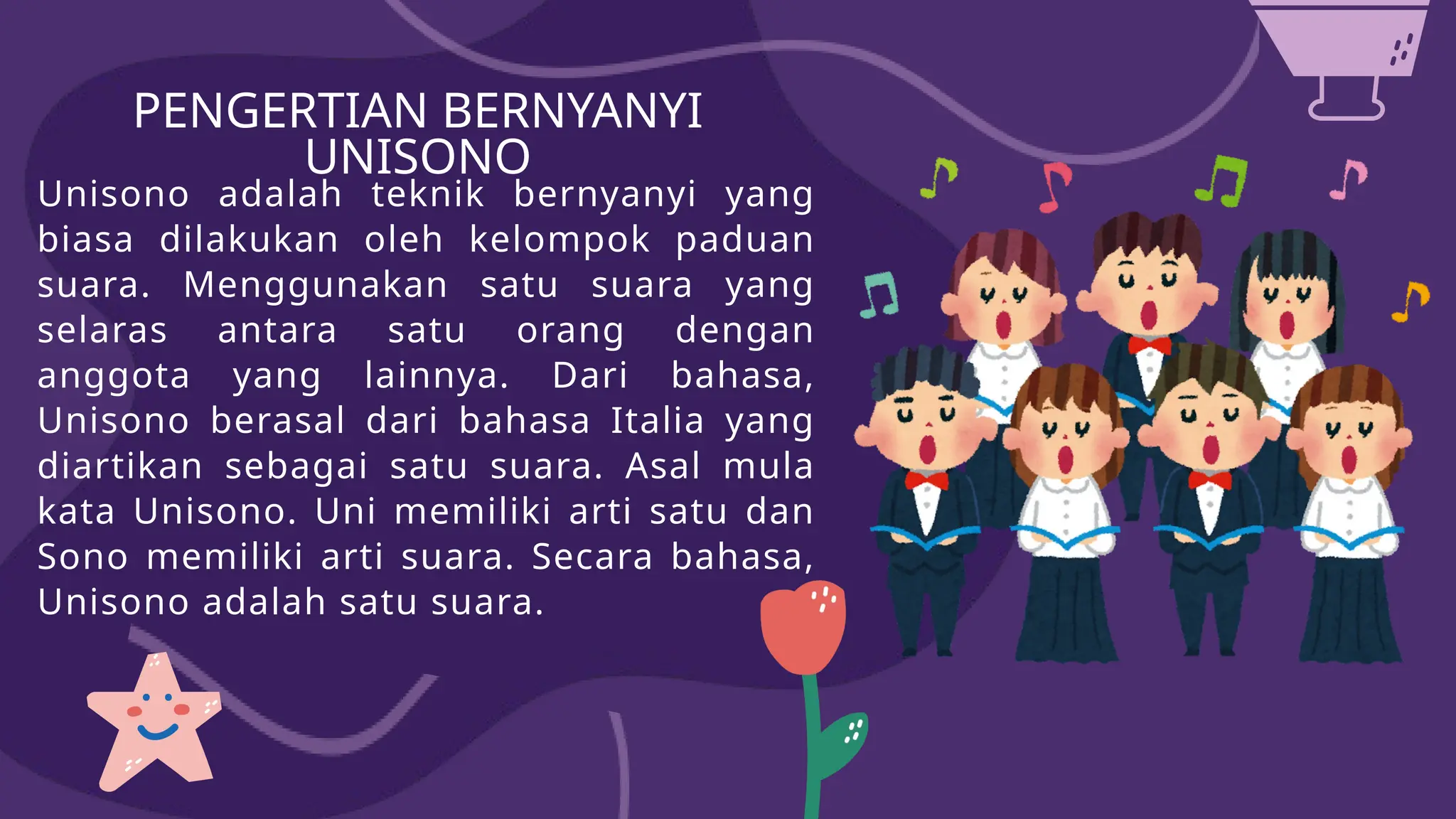 MATERI SENI MUSIK : BERNYANYI SECARA UNISONO KELAS IX | PPTX