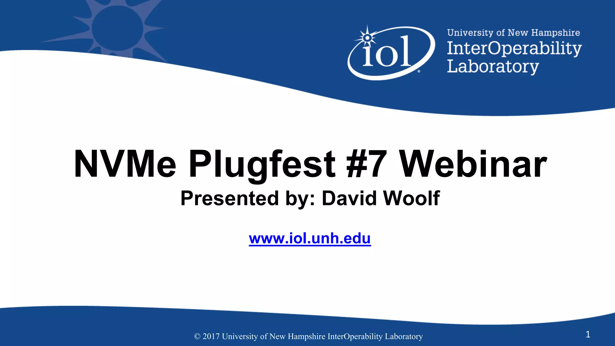 UNH-IOL NVMe Plugfest Webinar | PDF