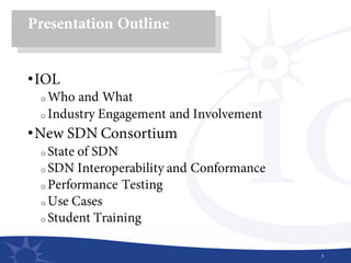 UNH-IOL Software Defined Netwokring (SDN) Testing Services | PDF ...
