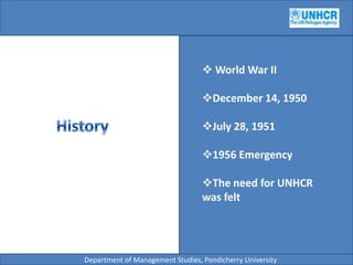 Unhcr missio, vision, objectives | PPTX
