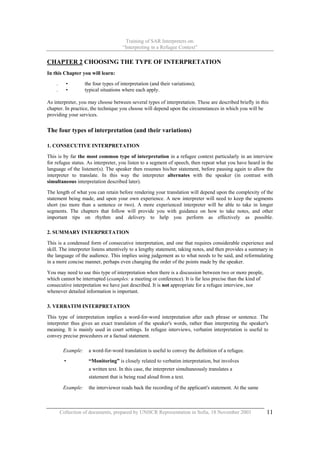 Unhcr training on consecutive interpreting | PDF