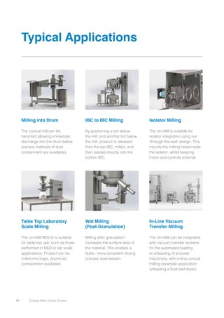 Conical mill for Granulation: Hanningfield Uni-Mill® [Under-Driven] | PDF