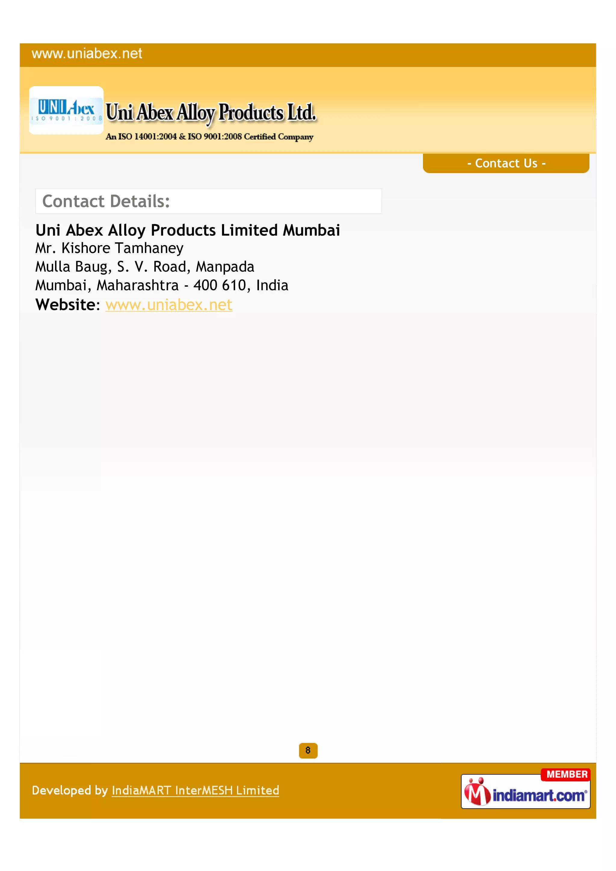 Uni Abex Alloy Products Limited Mumbai, Industrial Alloy Steel Castings ...