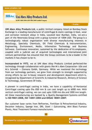 Uni Abex Alloy Products Limited Mumbai, Industrial Alloy Steel Castings ...