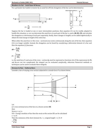 Uniaxial stresses | DOCX