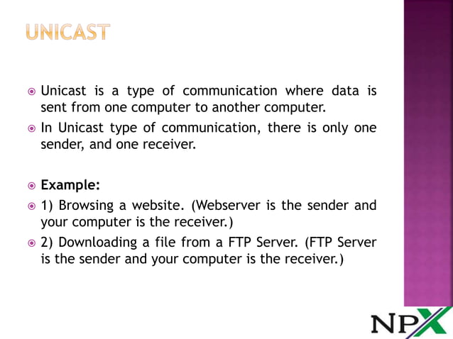 Unicast multicast & broadcast | PPTX
