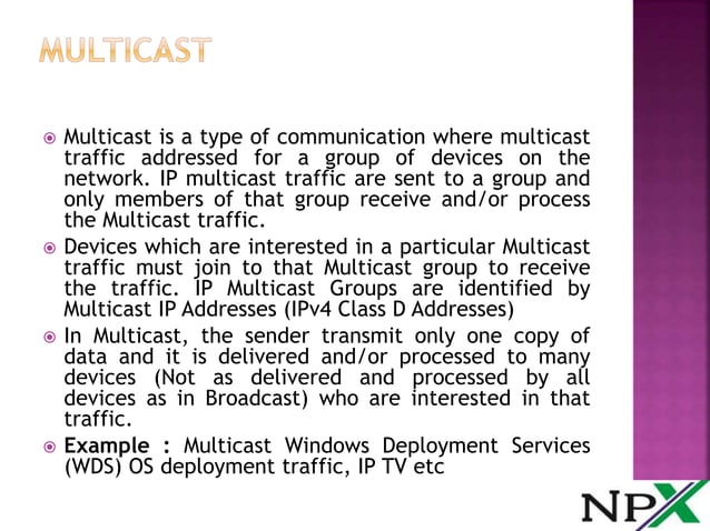 Unicast multicast & broadcast | PPTX