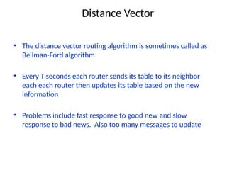 Computer Network - Unicast Routing Distance vector Link state vector | PPT