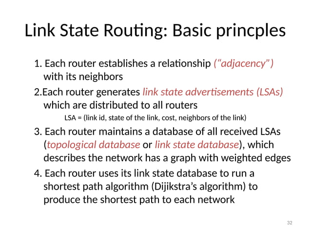 Computer Network - Unicast Routing Distance vector Link state vector | PPT
