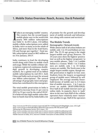 Use of Mobile for Social & Behavior Change in India - UNICEF | PDF