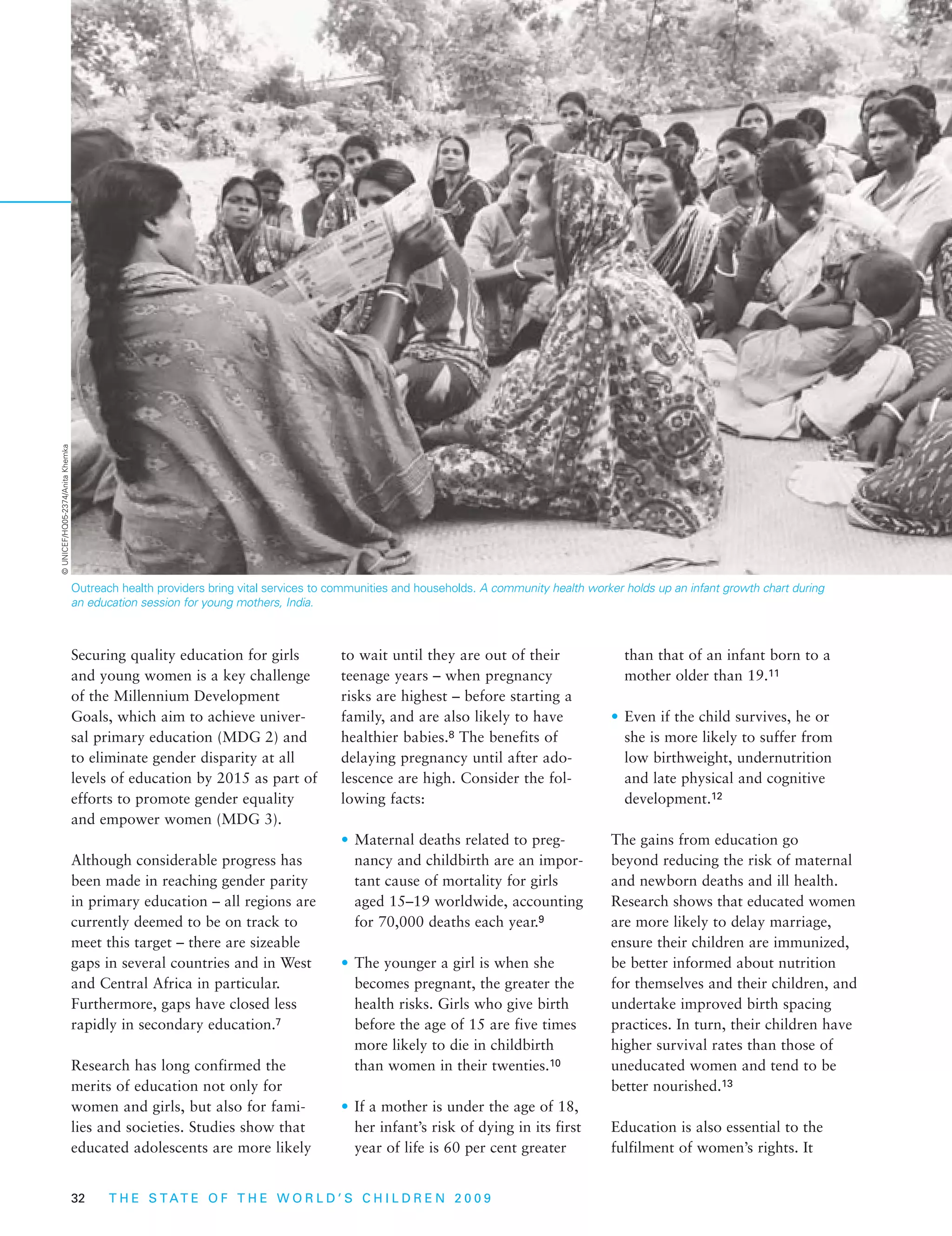 Unicef 2009 State Of Women & Children Report | PDF
