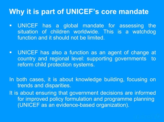 UNICEF - child protection indicators | PPT | Family and Relationships