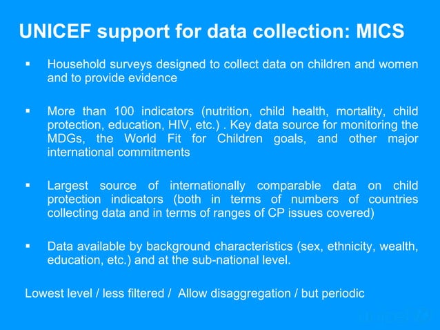 UNICEF - child protection indicators | PPT | Family and Relationships