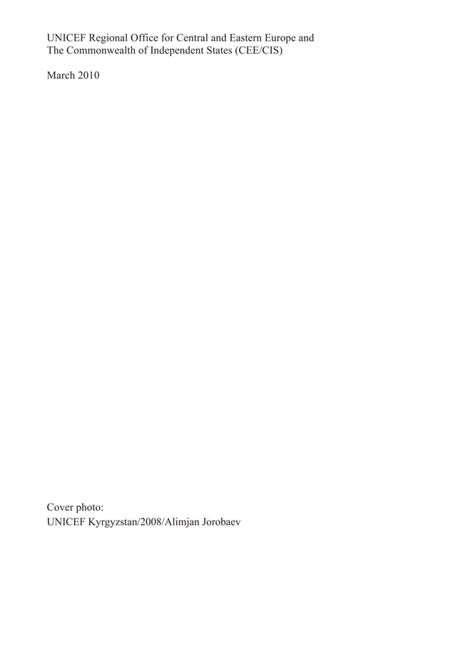 UNICEF Guidance note for CEE/CIS on responses to children who have ...