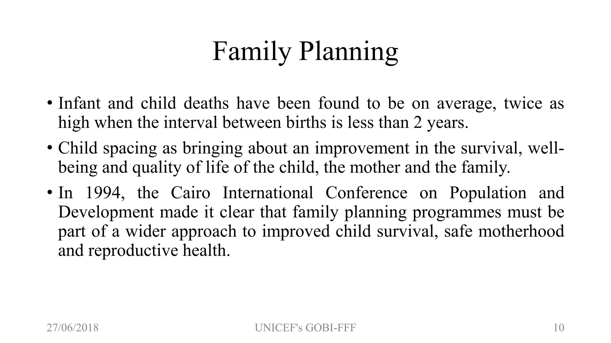 UNICEF: GOBI FFF Program | PPTX