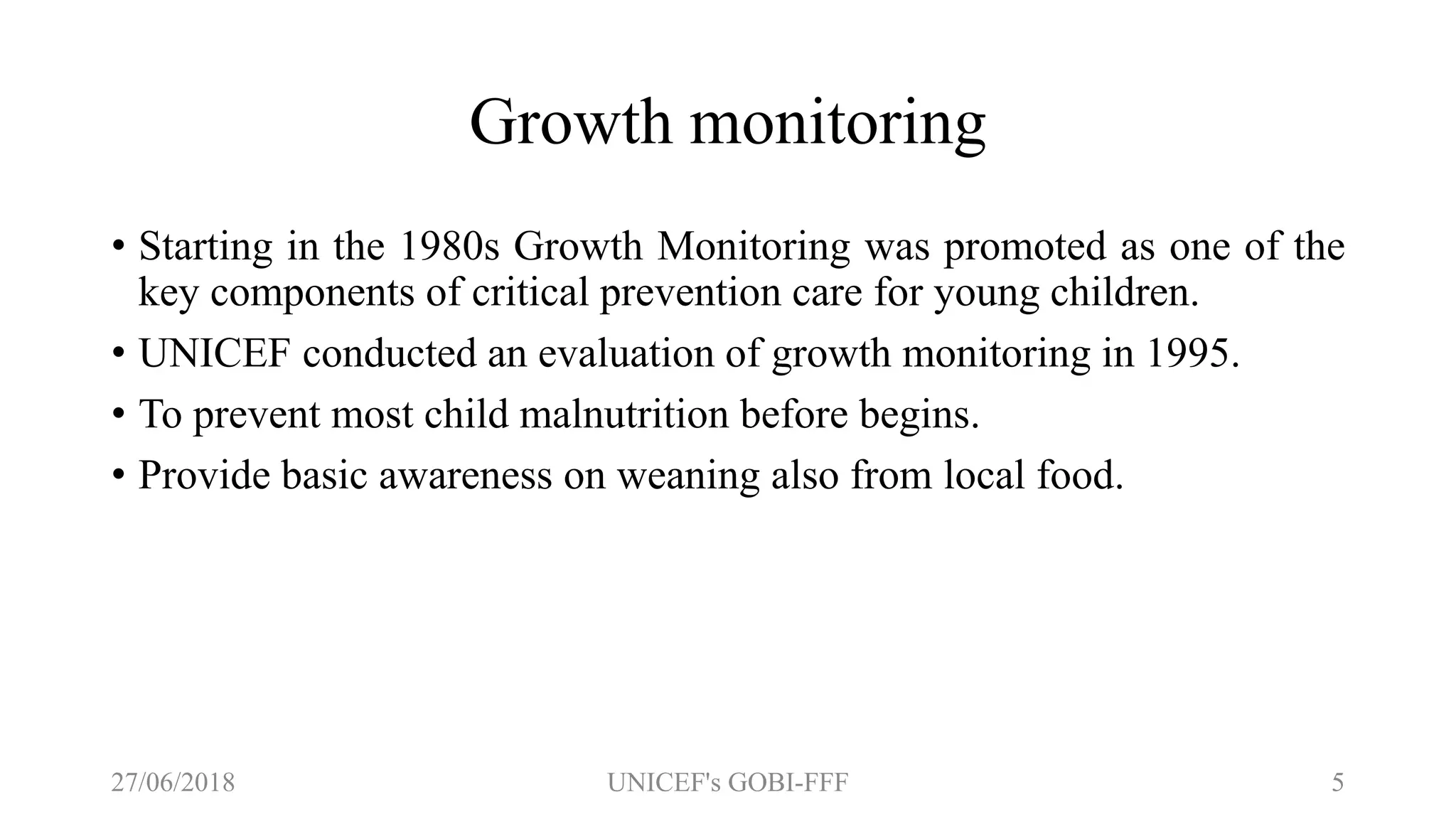 UNICEF: GOBI FFF Program | PPTX