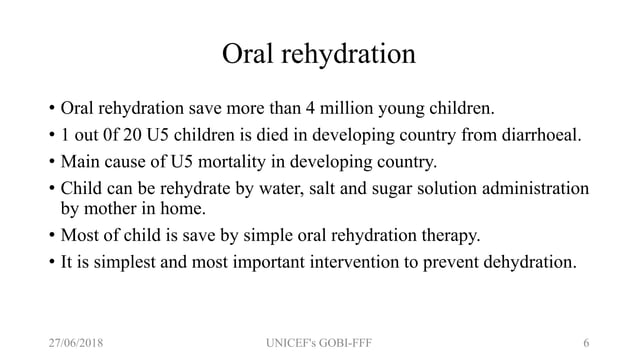 UNICEF: GOBI FFF Program | PPTX | Children\'s Health | Healthy Living