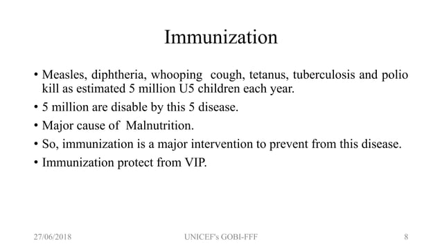 UNICEF: GOBI FFF Program | PPTX | Children\'s Health | Healthy Living
