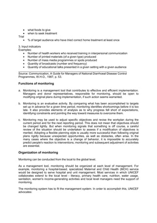 Unicef guideline for monitoring and evaluation | PDF