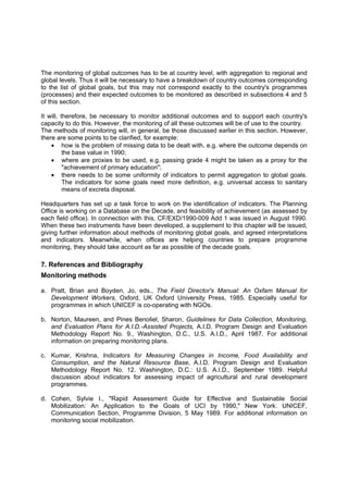 Unicef guideline for monitoring and evaluation | PDF