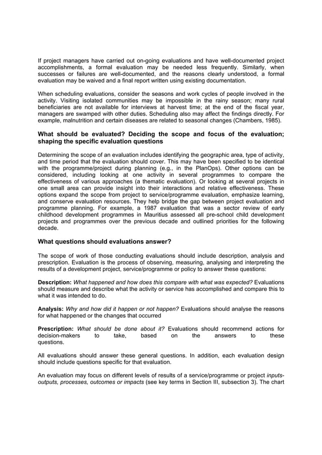 Unicef guideline for monitoring and evaluation | PDF