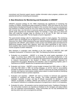 Unicef guideline for monitoring and evaluation | PDF