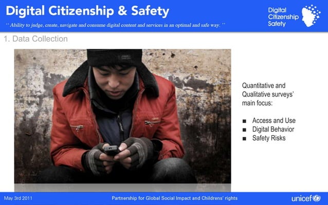 Unicef new york october 2011 - digital citizenship & safety project | PPTX