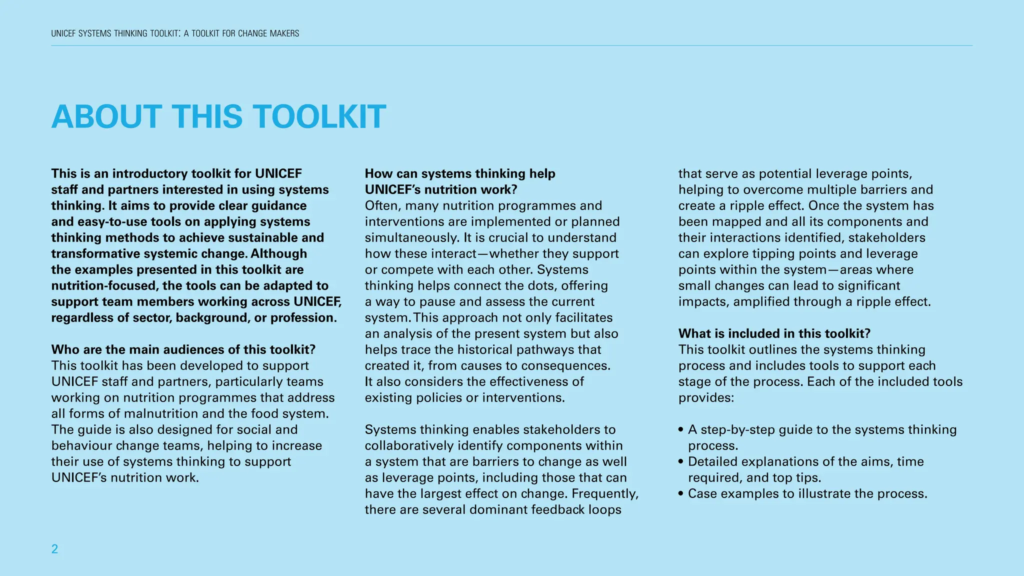 UNICEF System Thinking Toolkit Public Global | PDF