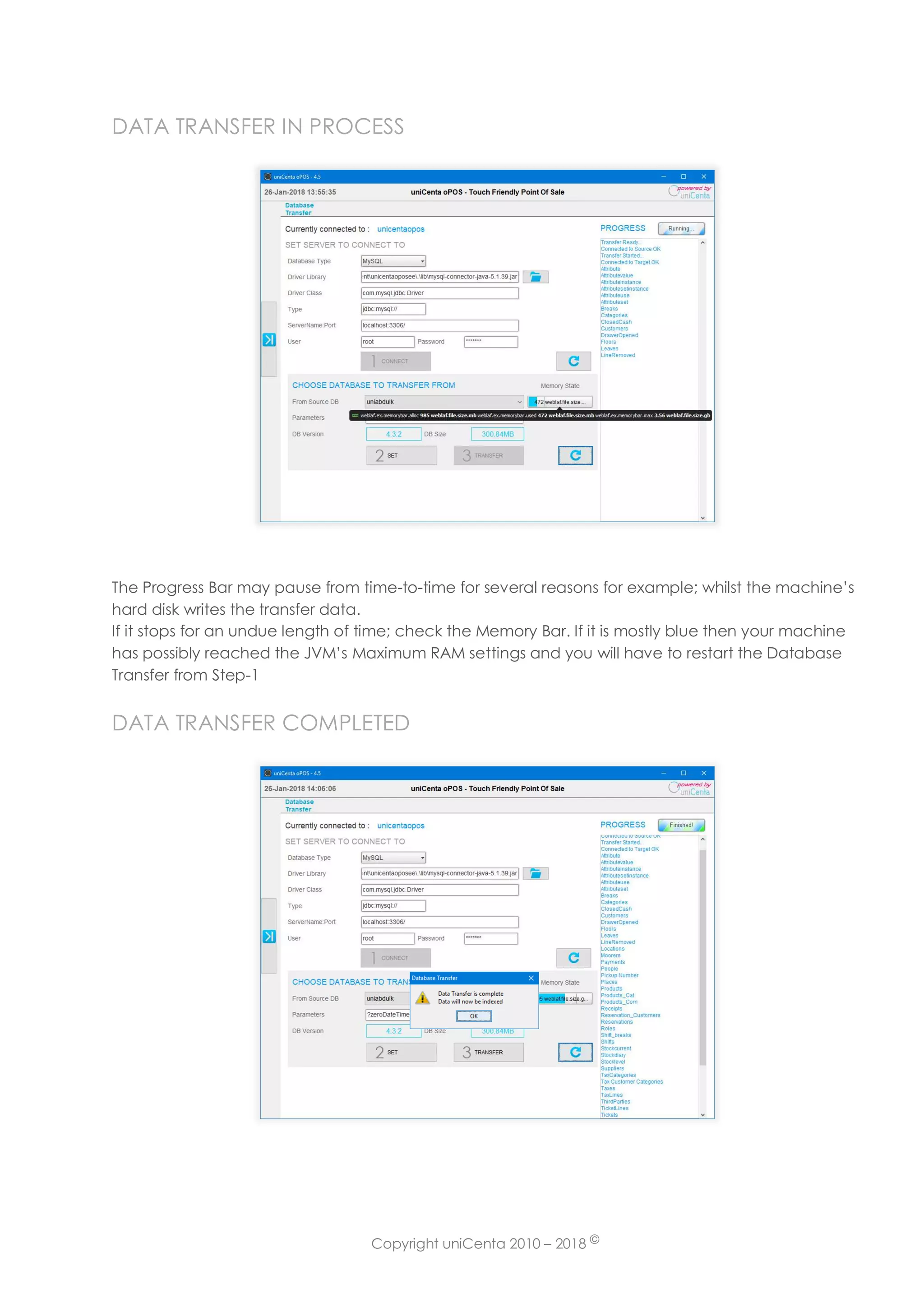 Uni centa opos data transfer guide | PDF