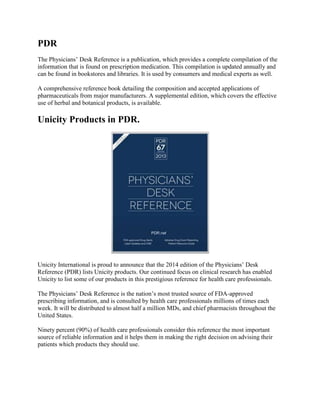 Unicity products | PDF