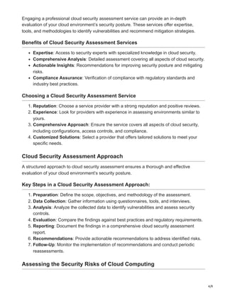 Cloud Security Assessment Guide: Ensuring Robust Protection for Your Cloud Environment | PDF