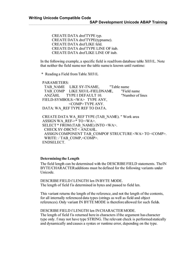 Unicode In Sap Abap1 | DOC