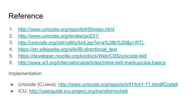 Unicode bidirectional algorithm | PPT