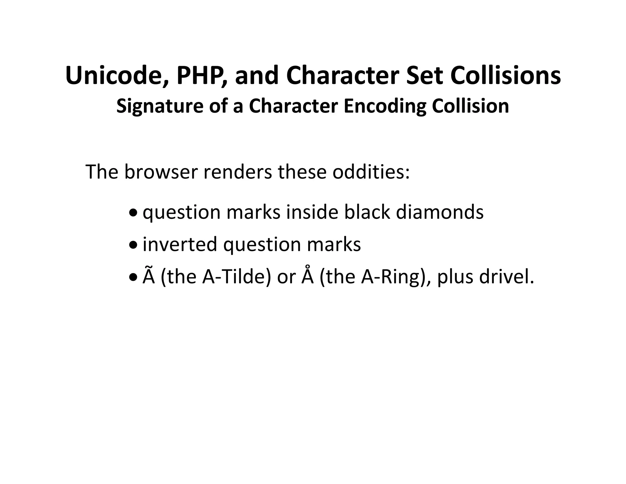 Unicode, PHP, and Character Set Collisions | PDF
