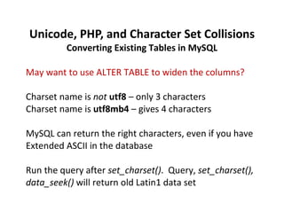 Unicode, PHP, and Character Set Collisions | PPT