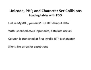 Unicode, PHP, and Character Set Collisions | PPT